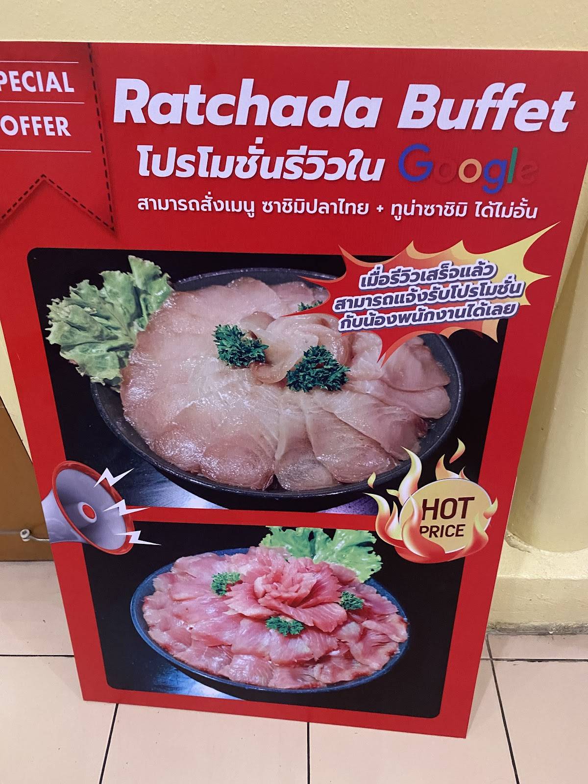 Menu at Ratchada Buffet International restaurant, Bangkok