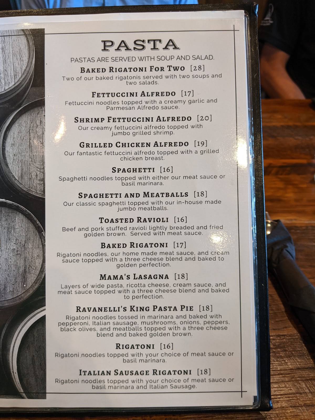 Menu at Ravanelli's Italian Steakhouse & Wine Bar, Collinsville, 26 ...