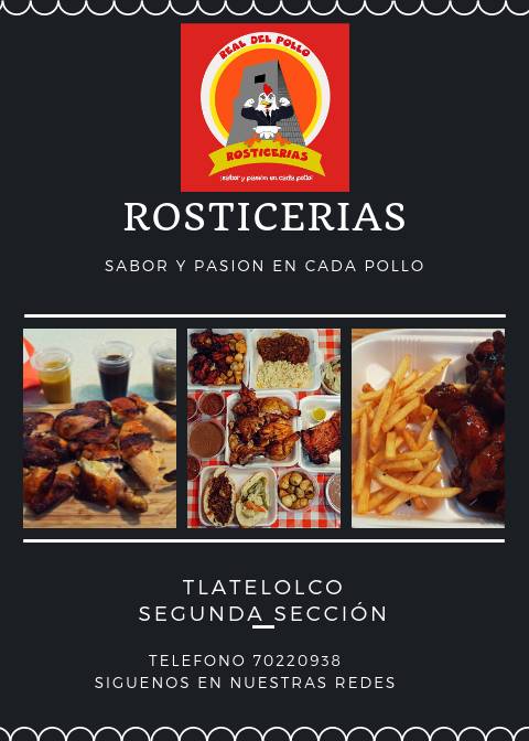 Carta del restaurante Real del Pollo, Mexico