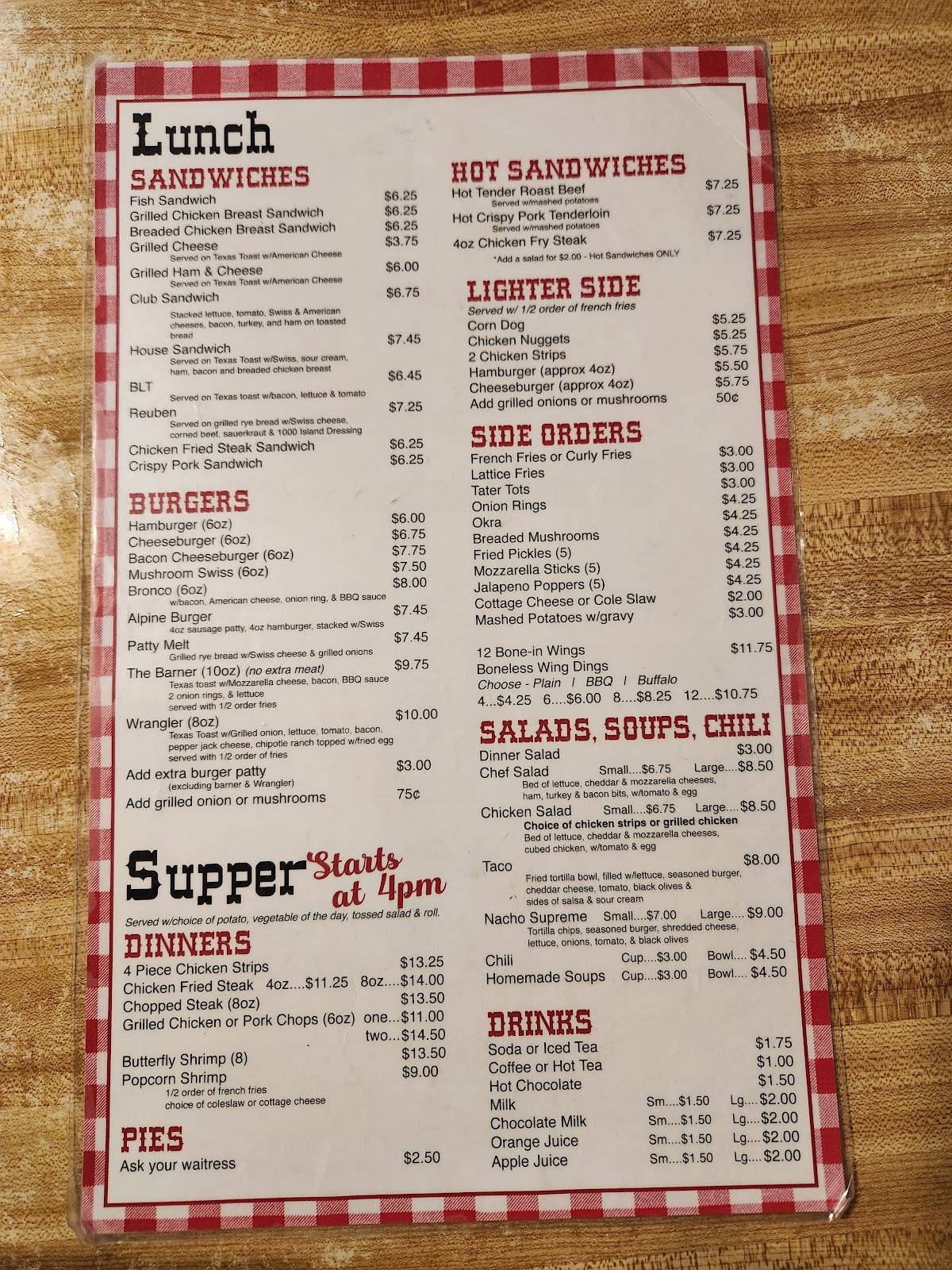 Menu at Red Barn Family Restaurant, Caldwell