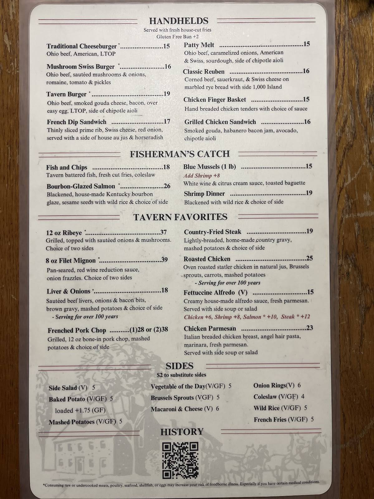 Menu at Red Brick Tavern pub & bar, London, Cumberland St