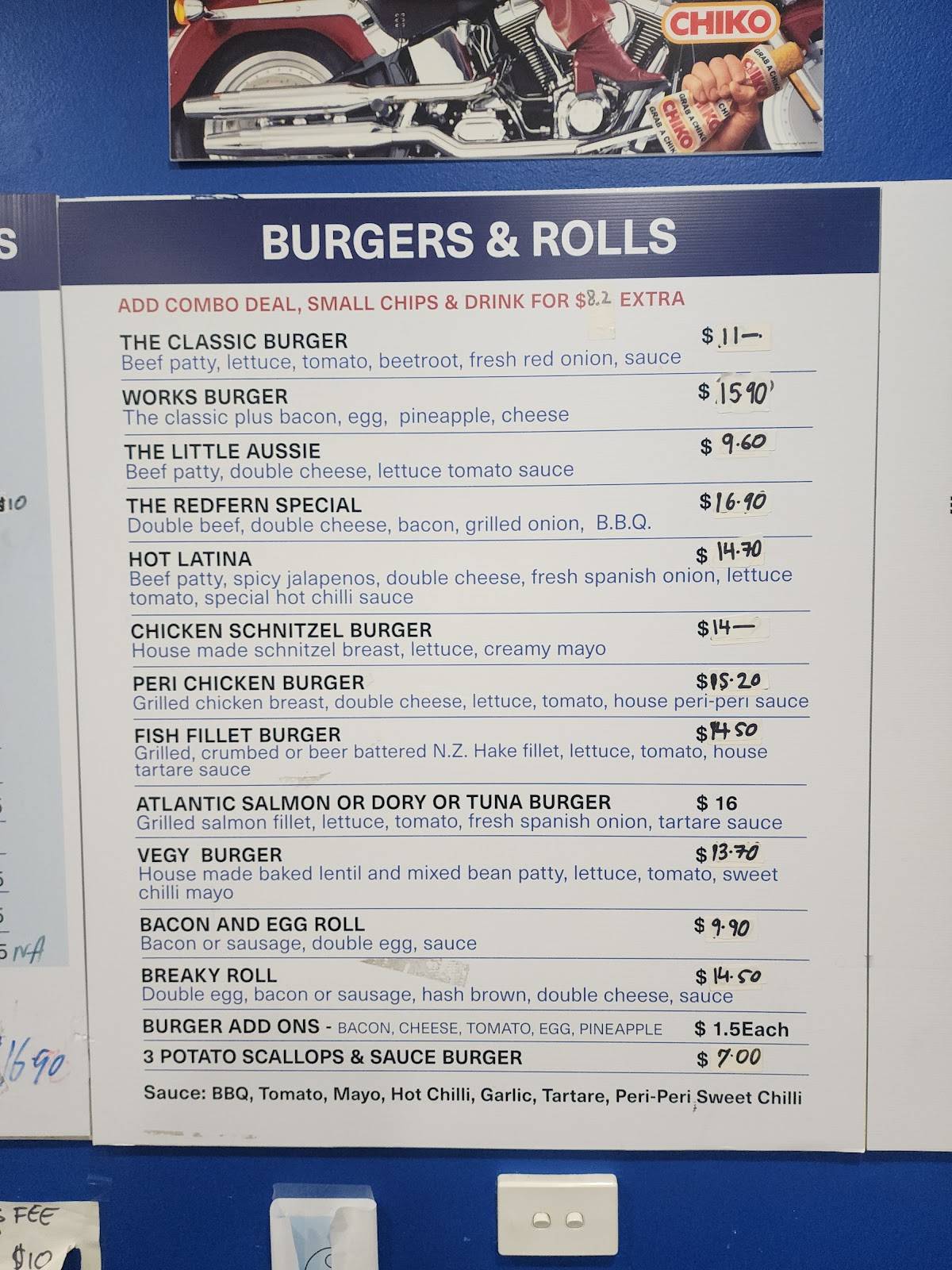 Menu at Redfern Fish & Chips restaurant, Redfern