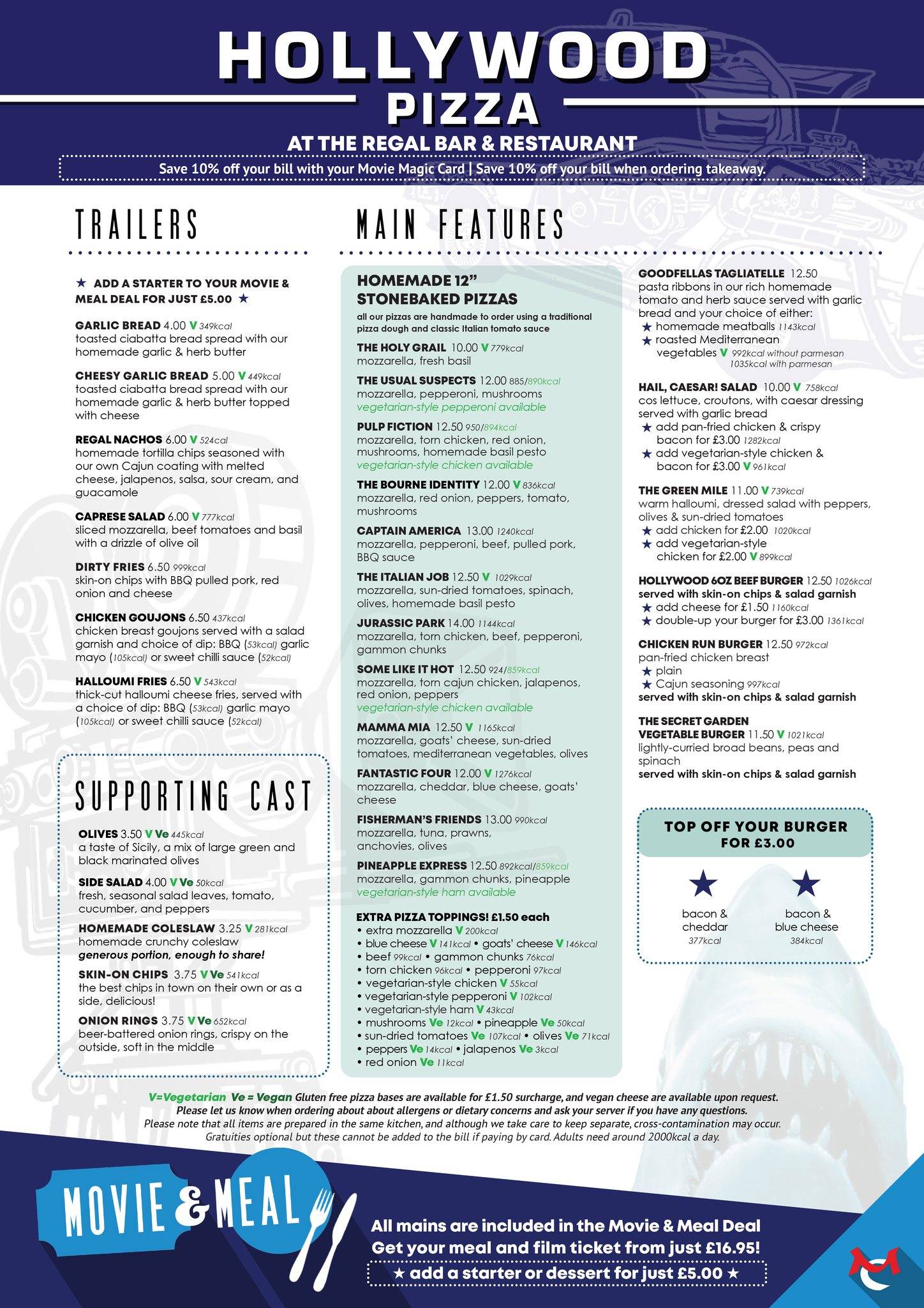 Menu at Regal Cinema, Theatre, Bar & Restaurant, Redruth