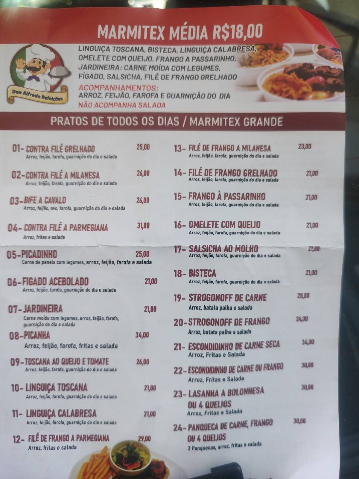 Menu em Refeicoes Don Alfredo restaurante, Barueri