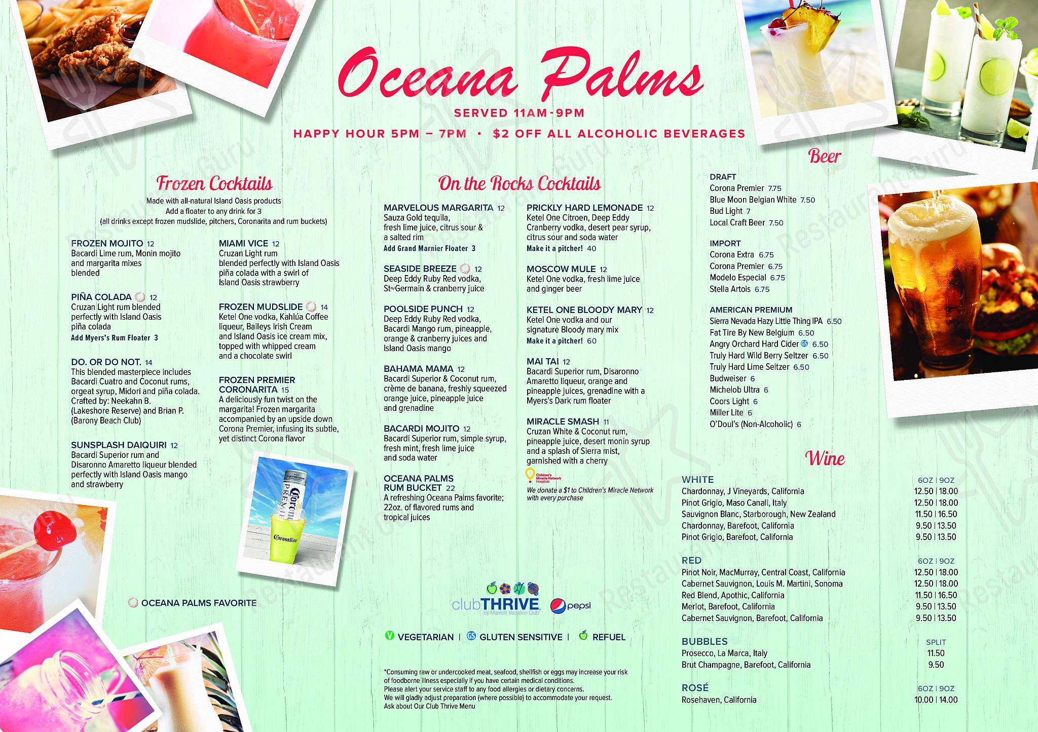 Menu at Reflections Bar & Grill, Riviera Beach