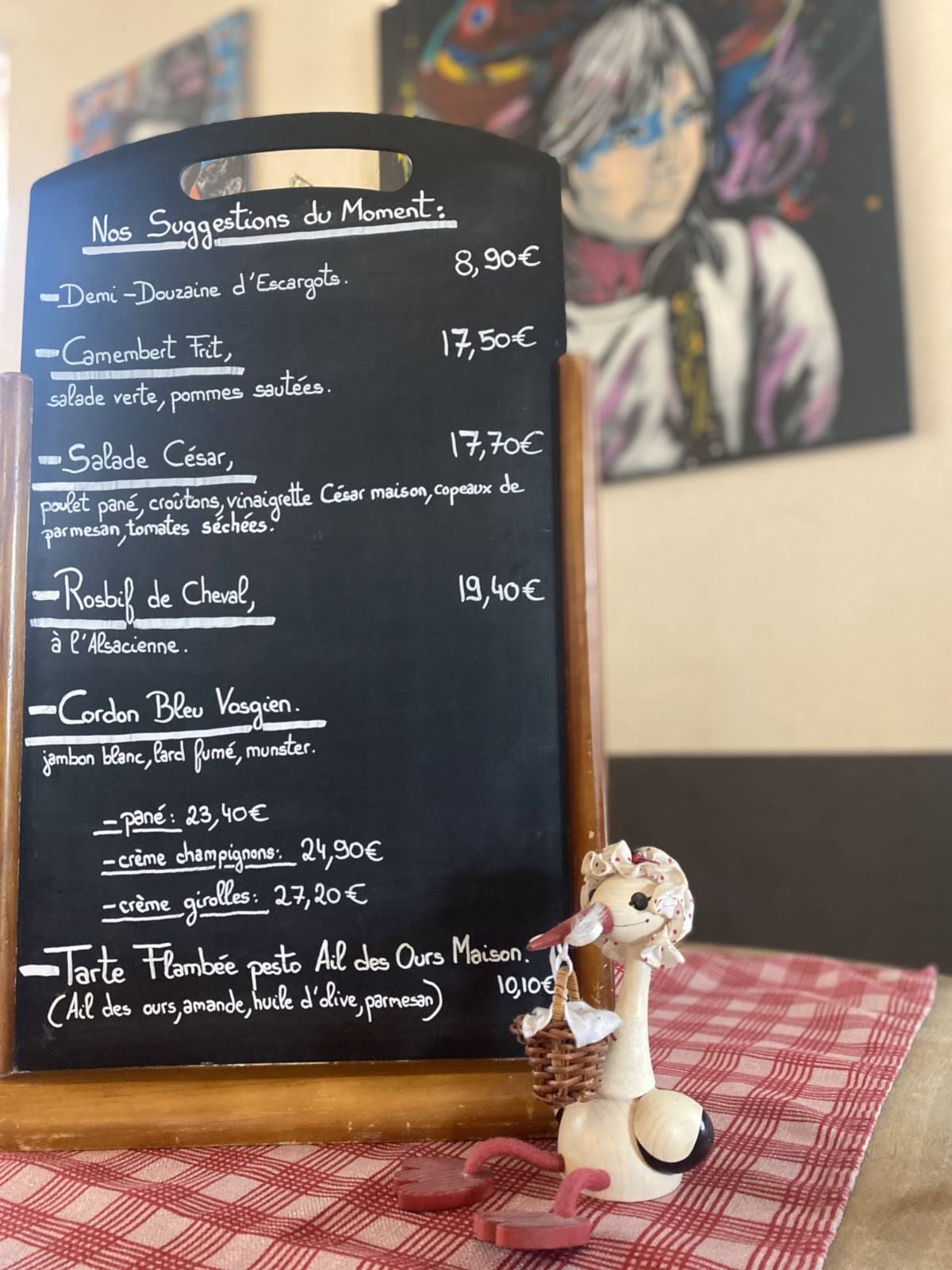 Menu au La Table d'Alsace restaurant, Reichshoffen