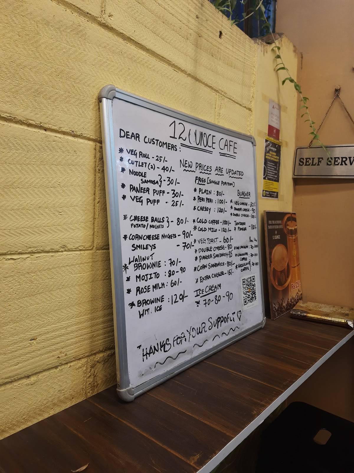 Menu at 12 Ounce cafe, Chennai