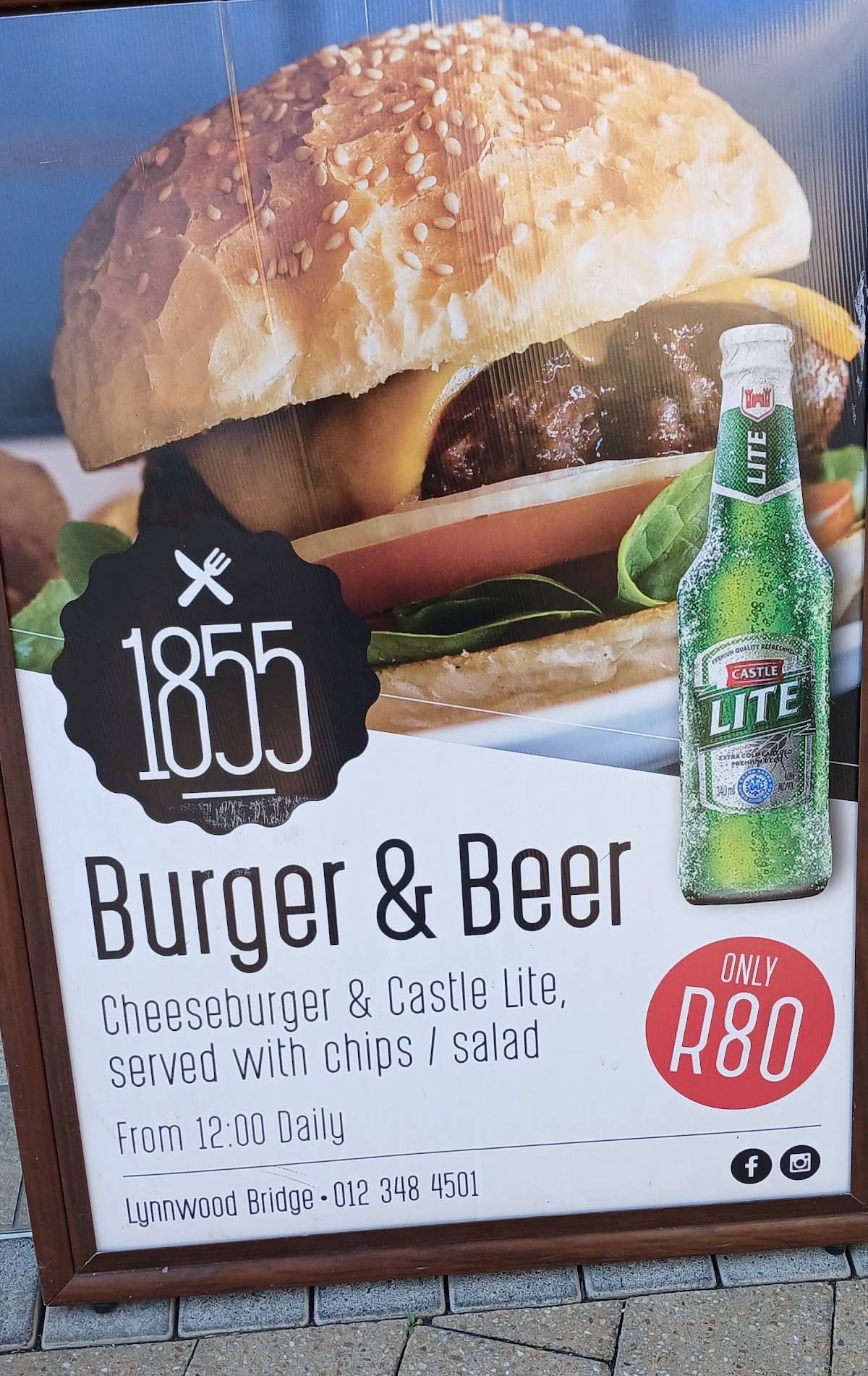 Menu at 1855 Lynnwood restaurant, Pretoria, Bridge Shopping Centre