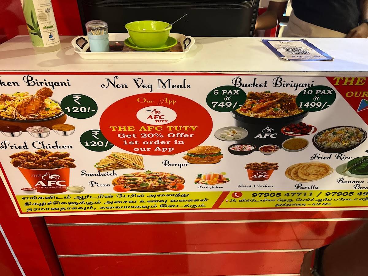 Menu at AFC AMERICAN FRIED CHICKEN RESTAURANT, Thoothukudi