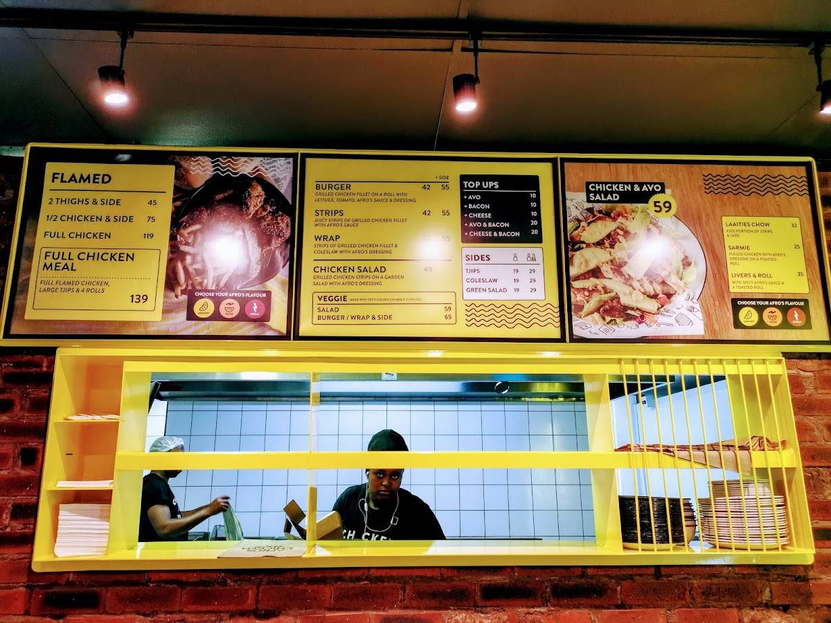 Speisekarte von Afro's Chicken restaurant, Durban