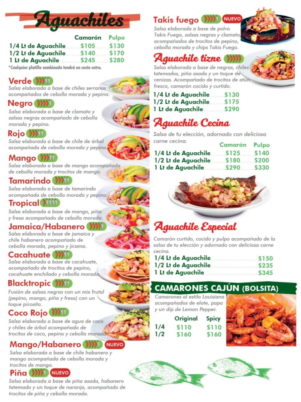 Carta del restaurante Aguachiles El Krustáceo, Ameca, Cardenal José ...