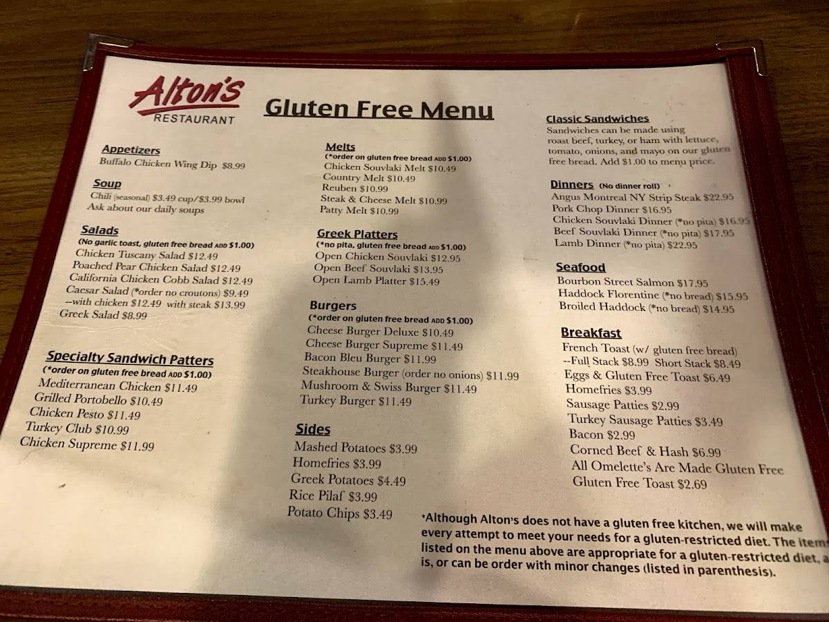Menu at Alton's Restaurant - Cheektowaga, Buffalo, Walden Ave