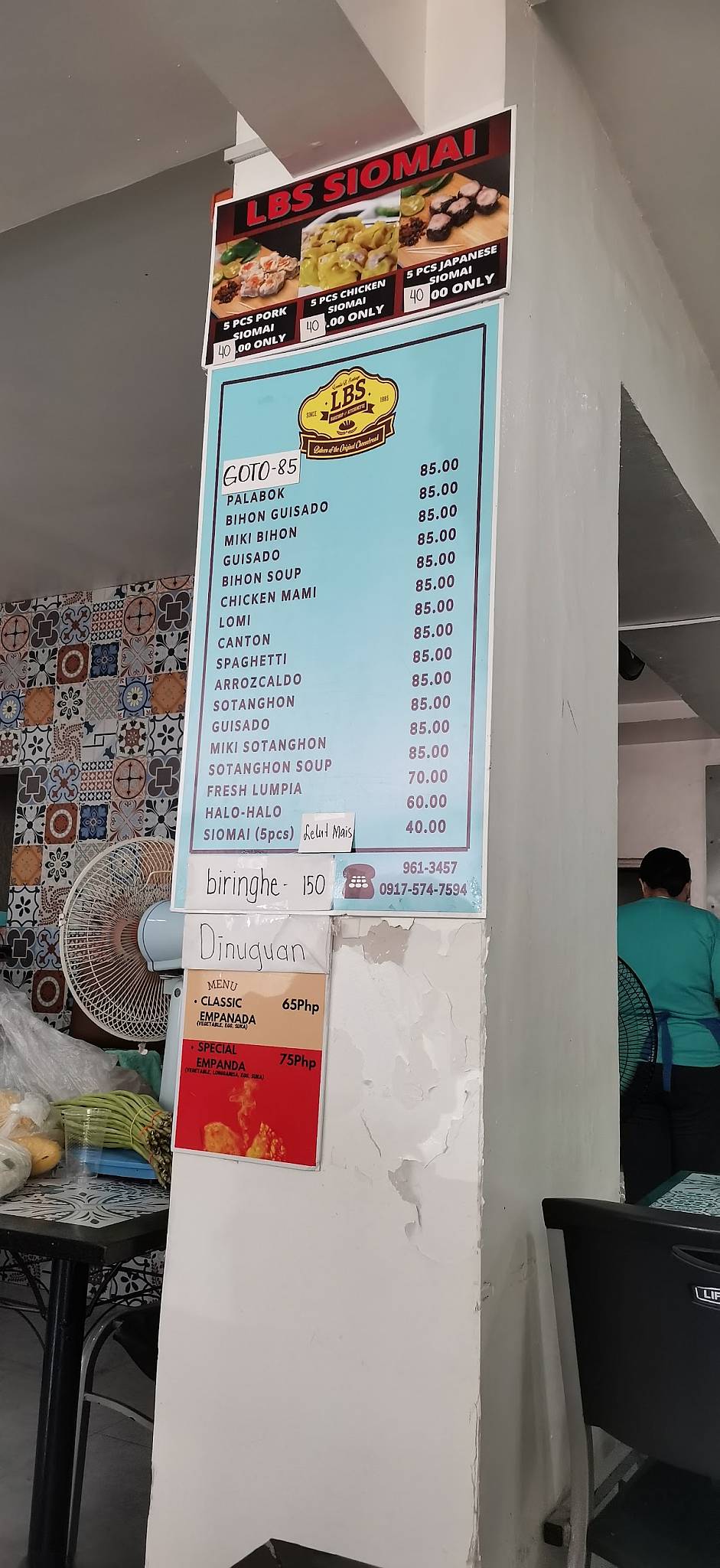 Menu at Apung Gari LBS Bakeshop & Kitchenette, San Fernando