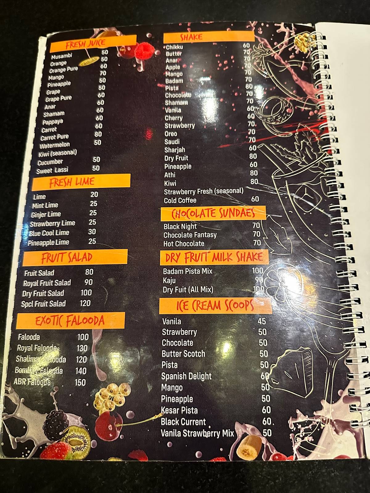 Menu at Asma Bakery and Restaurant, Orkkatteri