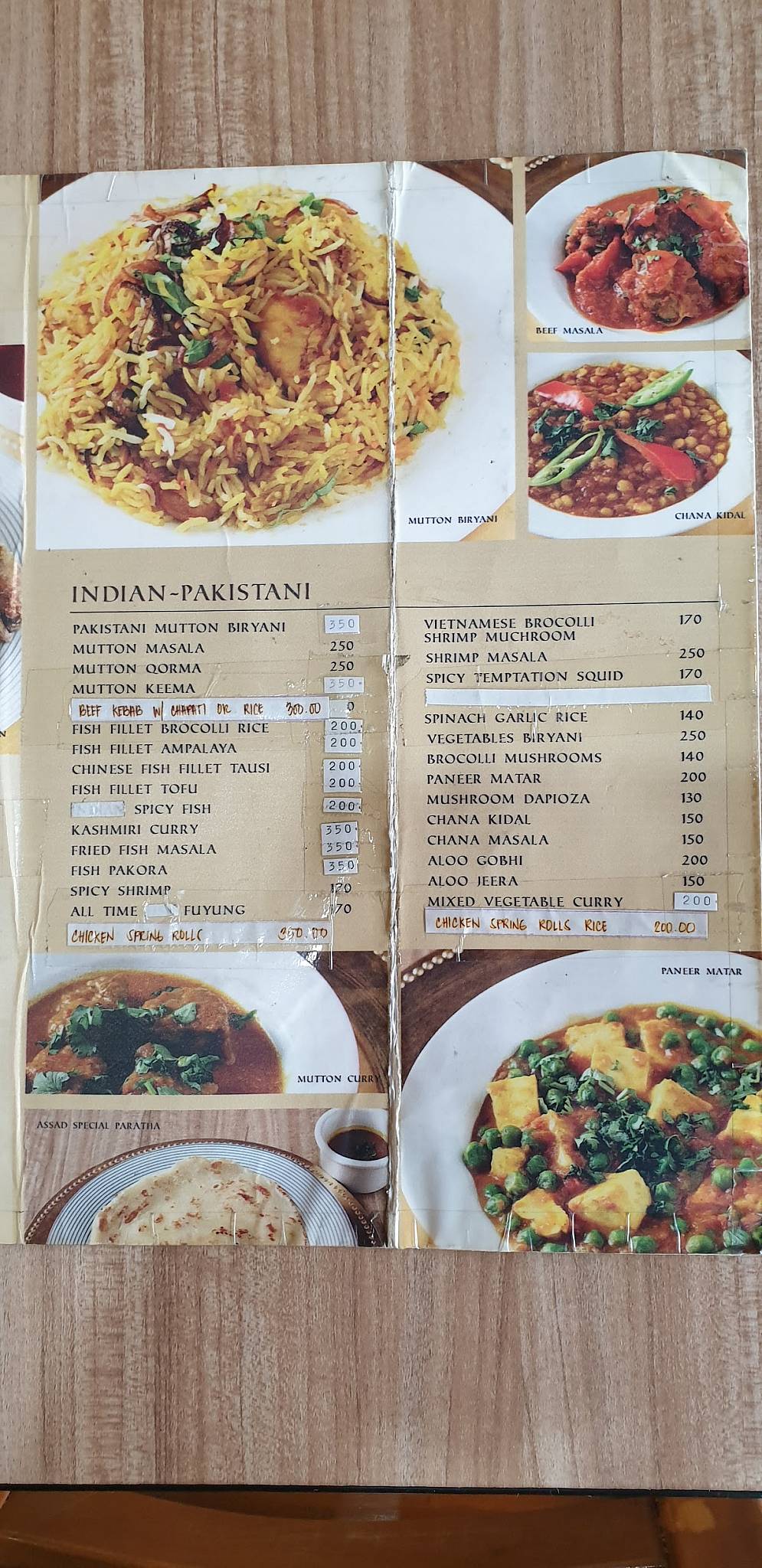 Menu at Assad Cafe Restaurant and Mini Mart, Manila
