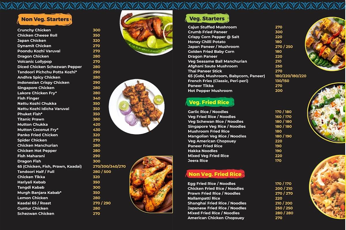 Menu at Backyard Premium Multi Cuisine Restaurant, Salem