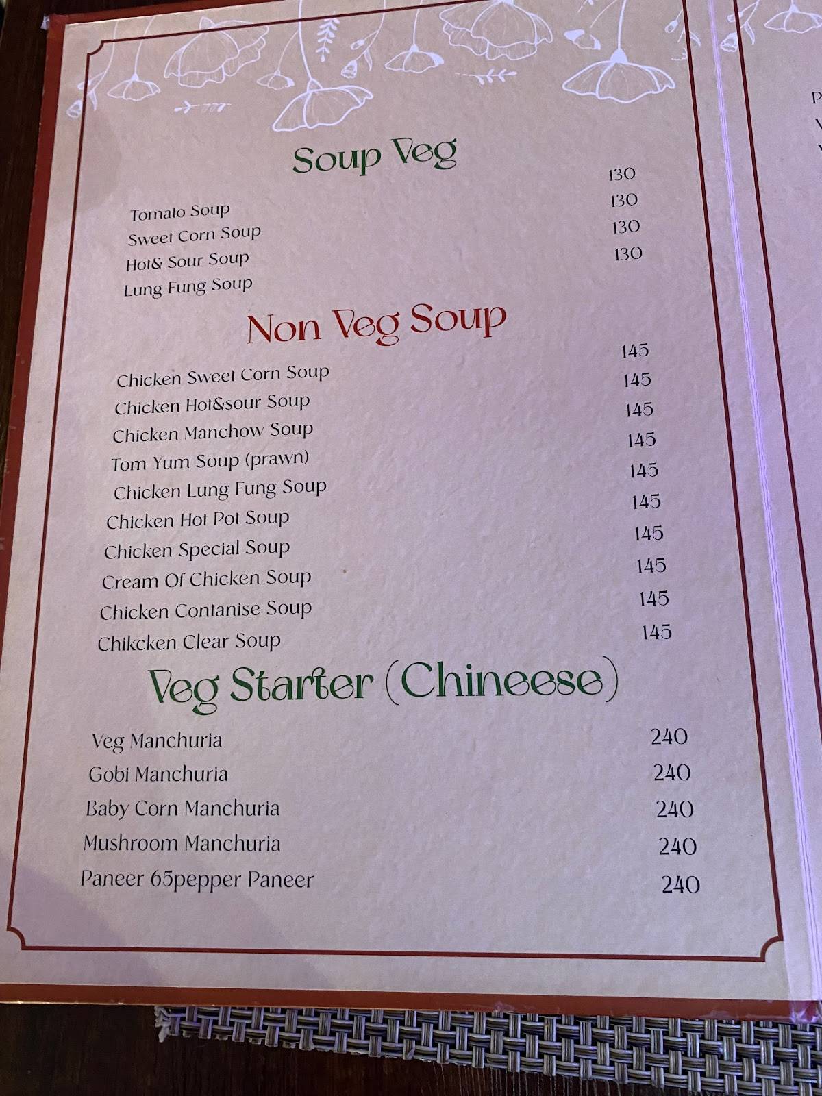 Menu at Bahar Biryani Cafe, Hyderabad, 8-15-142