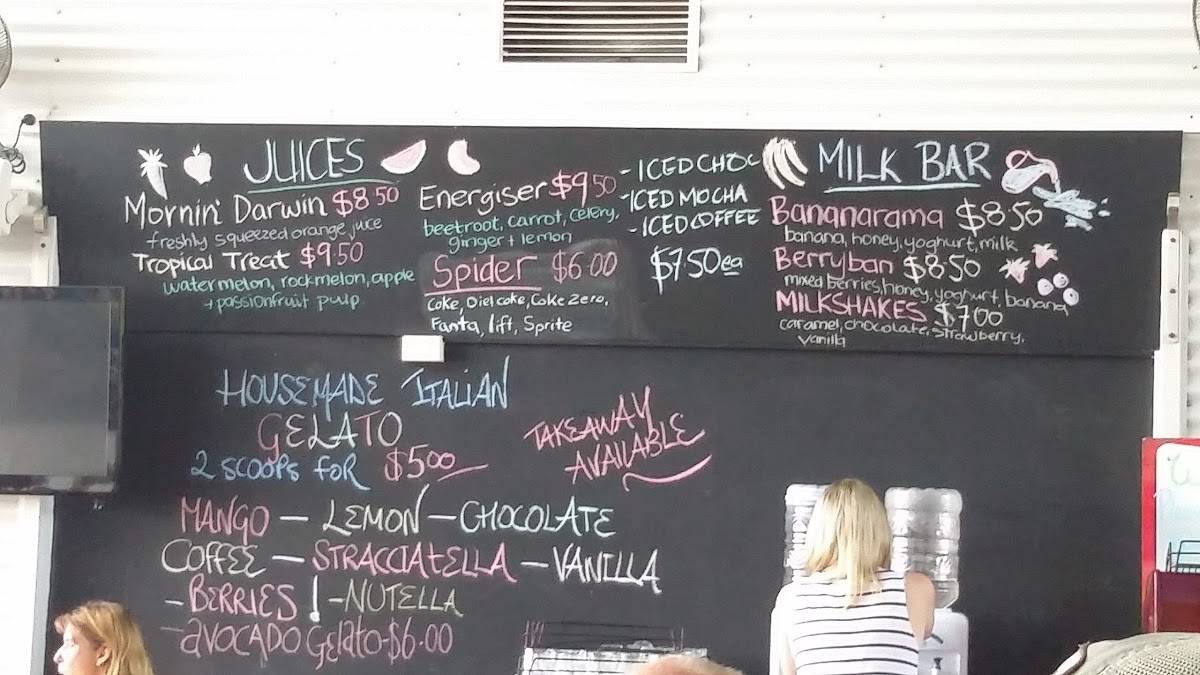 Menu at Boatshed Coffee House, Darwin City