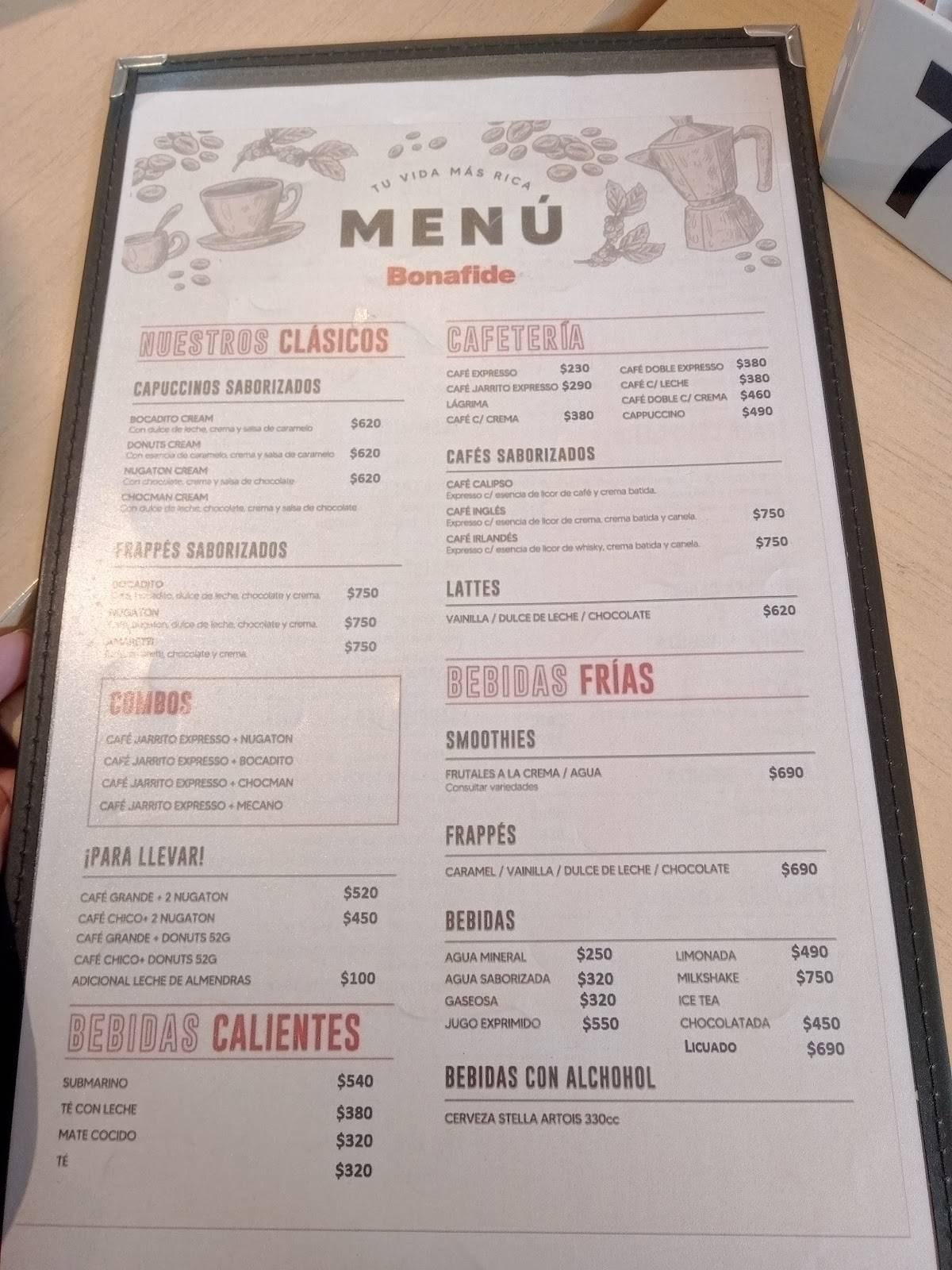 Carta del café Bonafide, Munro