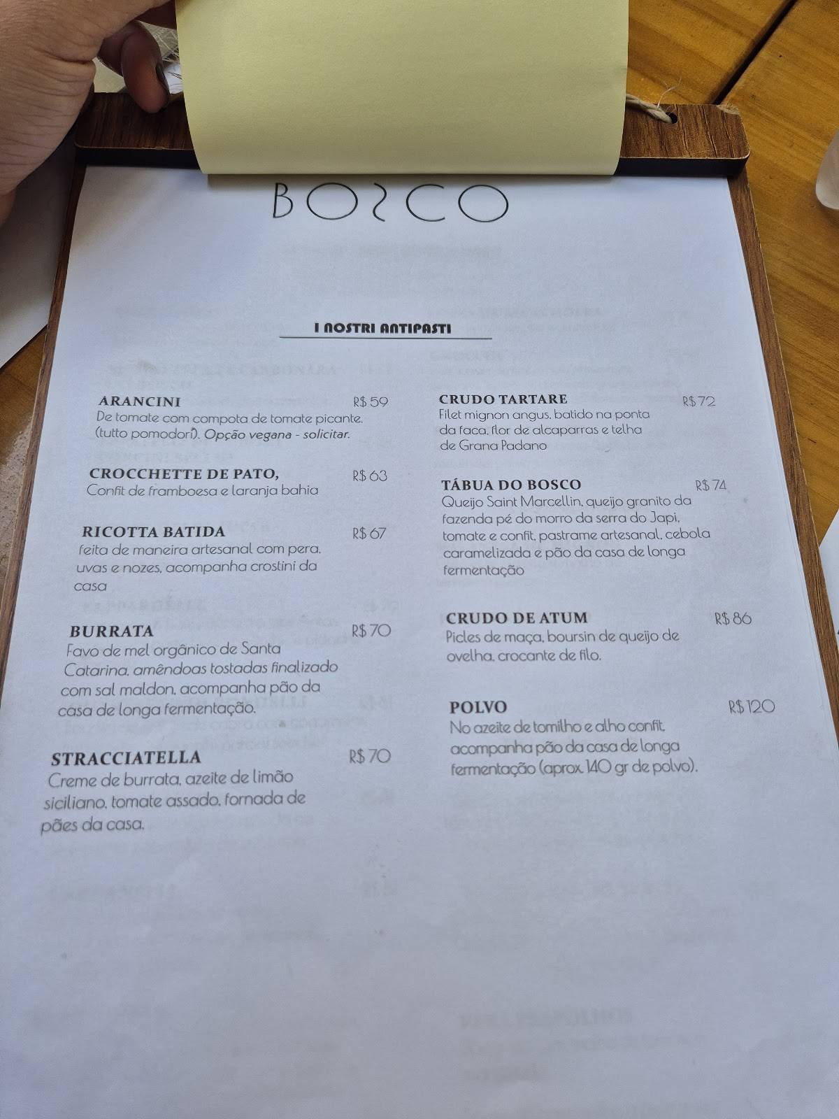 Menu em Bosco Restaurante, São Paulo