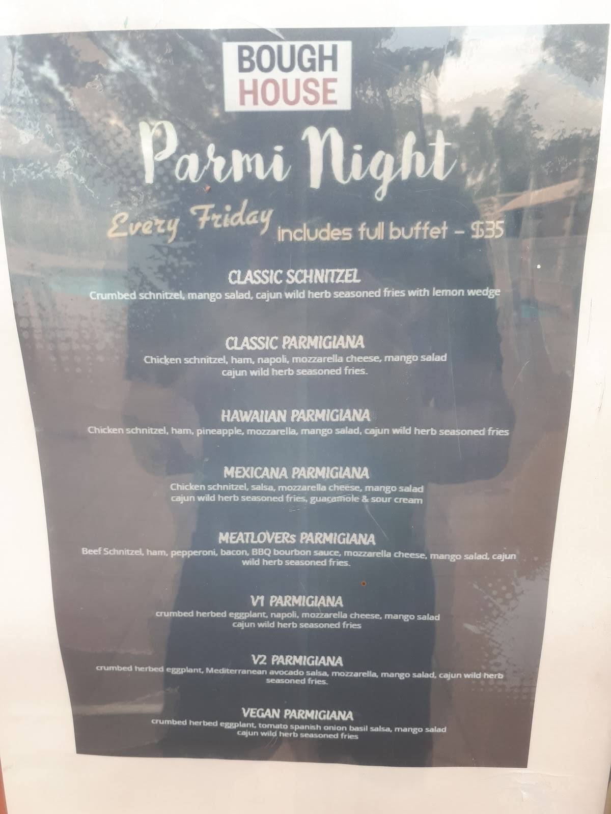 Menu at Bough House Restaurant, Yulara, Ayers Rock - Outback Pioneer Lodge