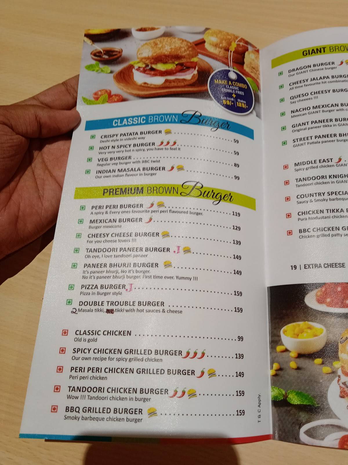 Menu at Brown Burger Co. Chandra Layout, Bengaluru