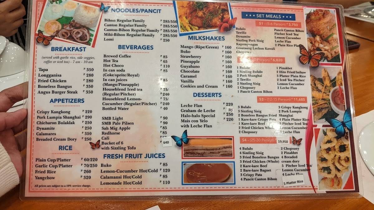 Menu at Cabezera - Ridge View Restaurant, Tagaytay