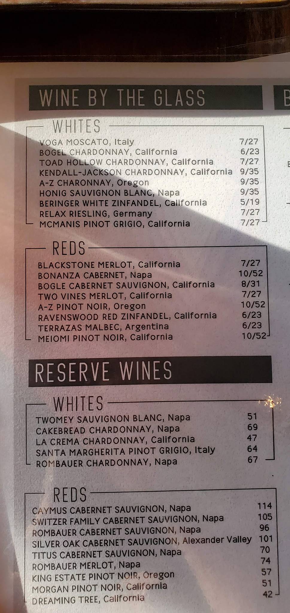 Menu at Cafe Alley, Ardmore, 126 A St NE