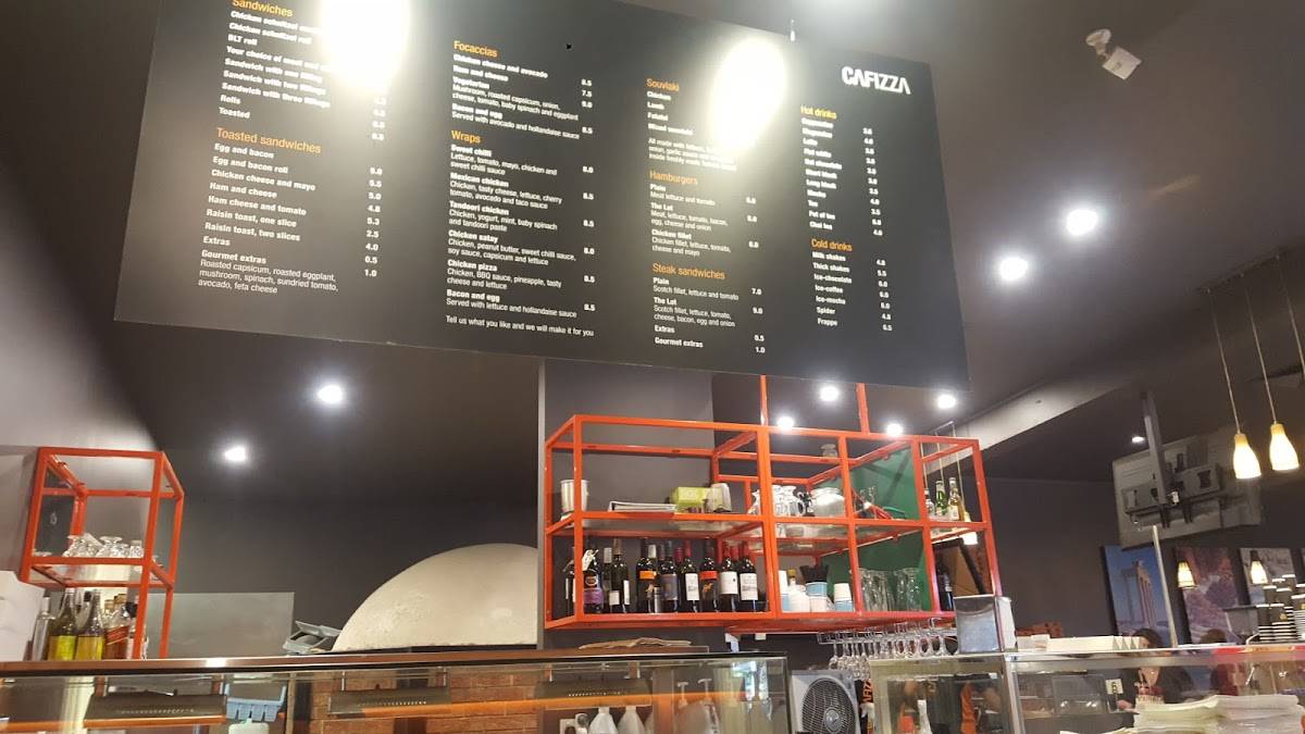 Menu at Cafizza restaurant, Geelong