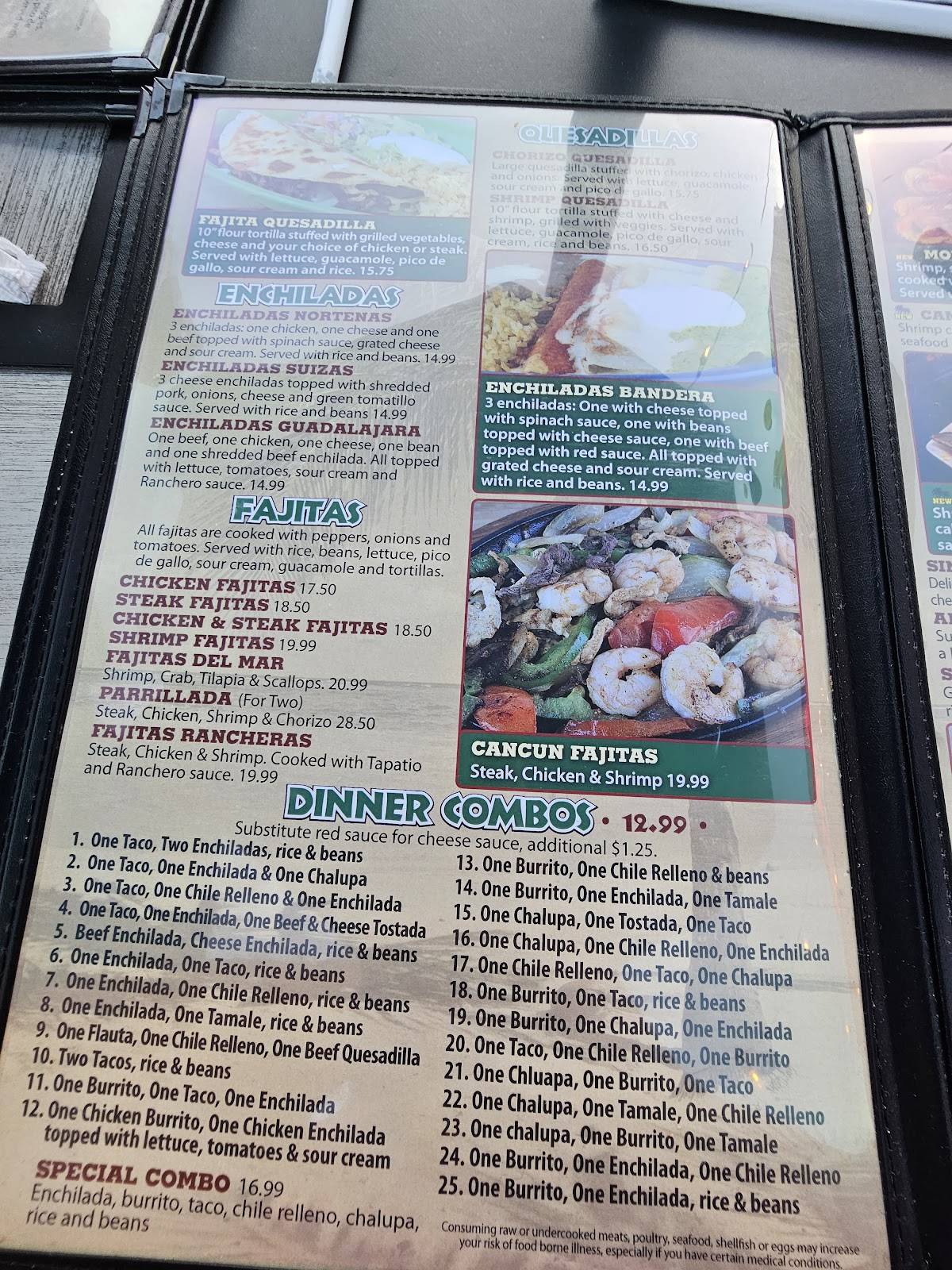Menu at Cancun Mexican Restaurant Ottawa, Ottawa