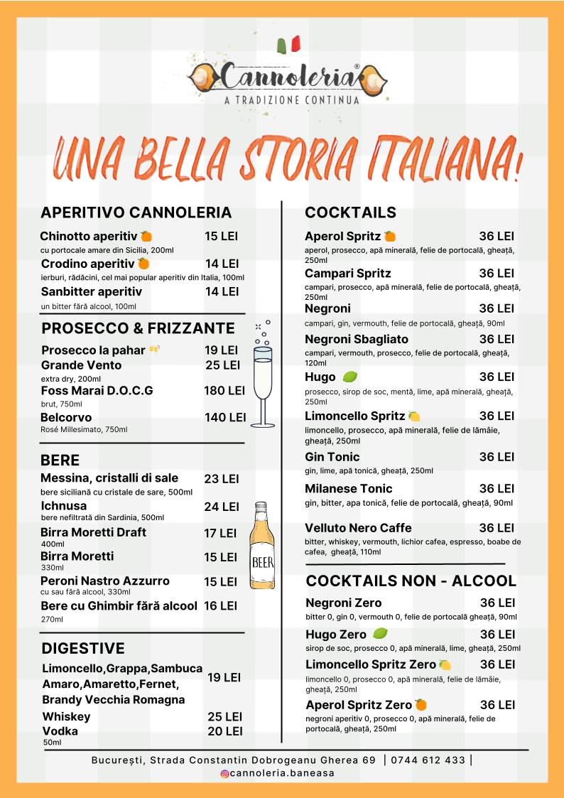 Menu at Cannoleria Baneasa, Bucharest