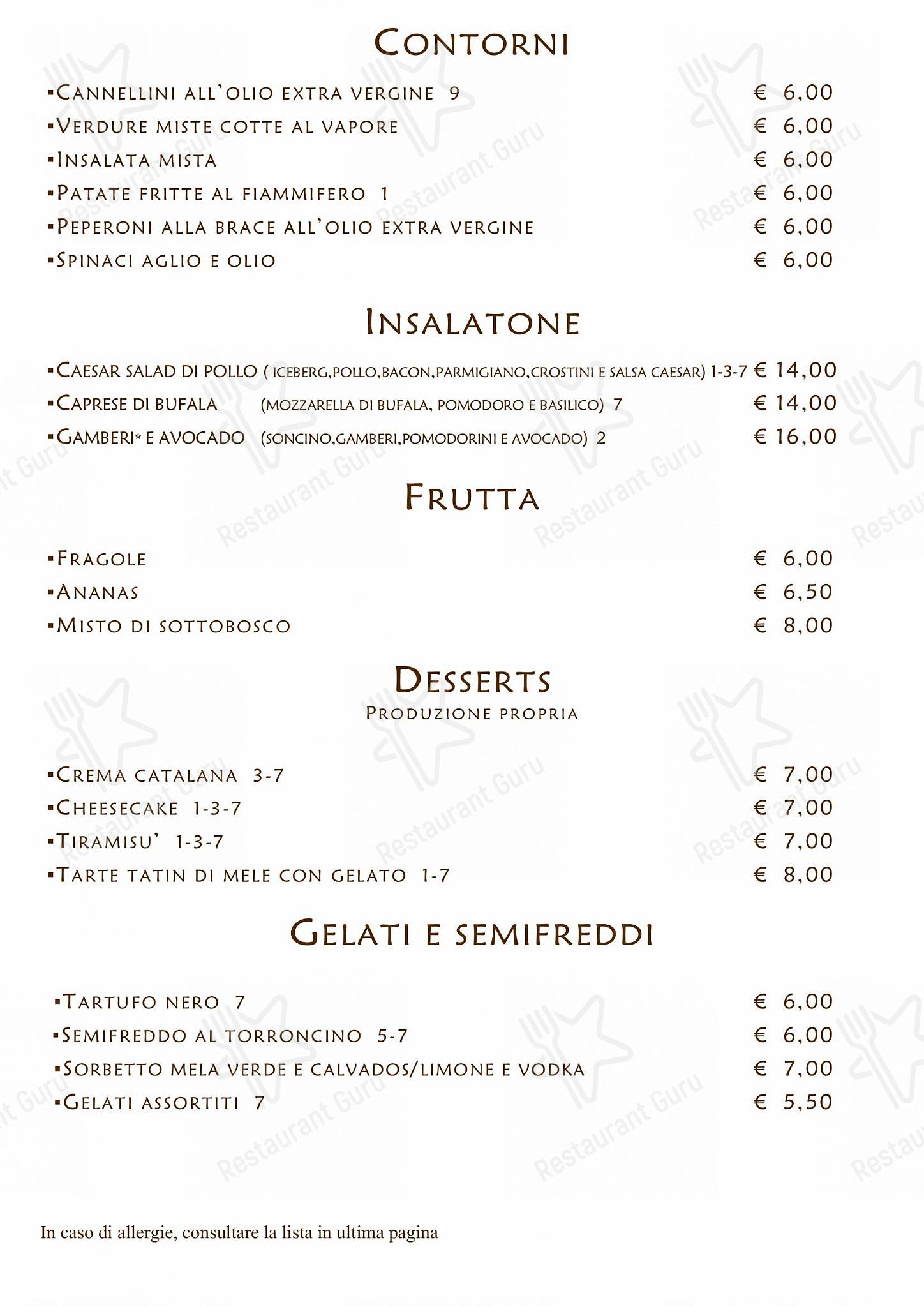 Menu da Casa Lucia ristorante, Milano, Via Carlo Ravizza