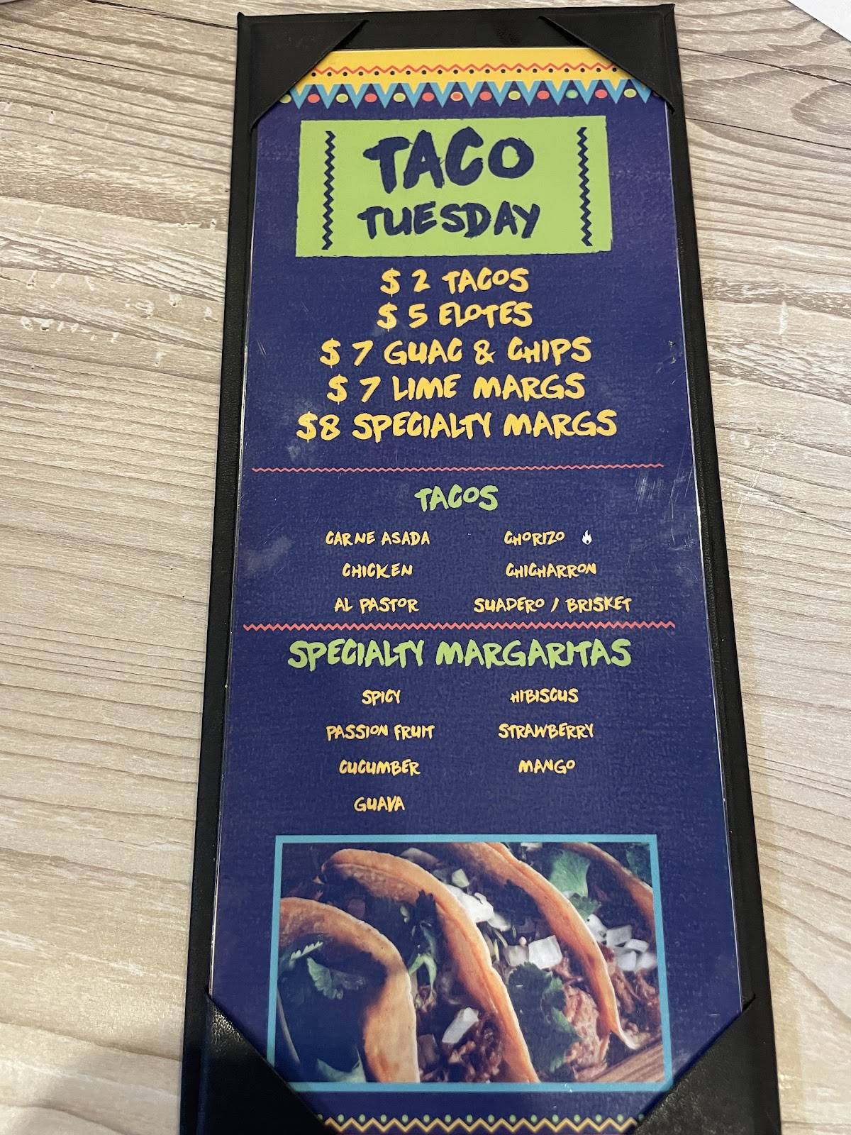Menu at Casa Marin Cocina Mexicana restaurant, Plantation