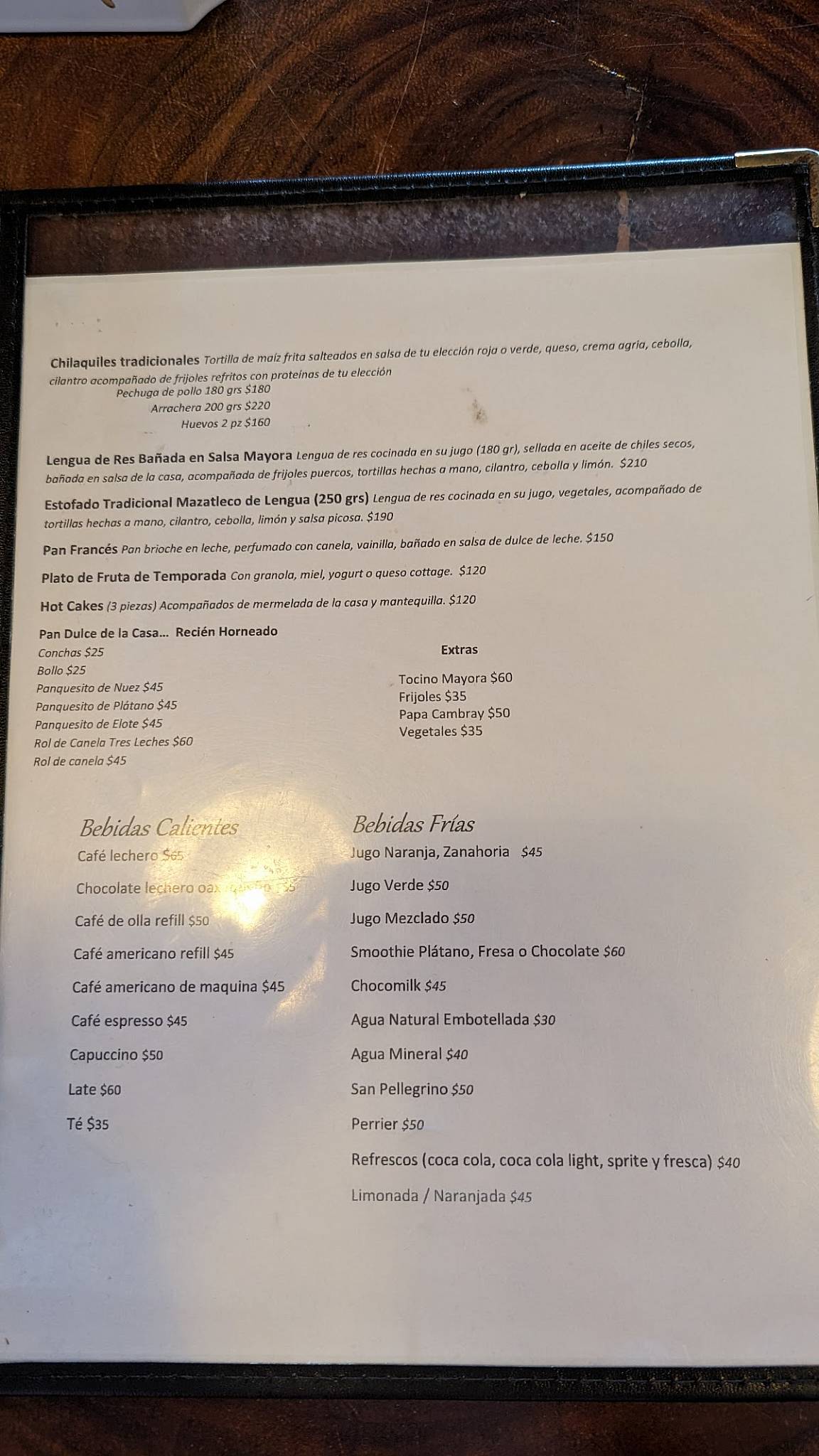 Carta del restaurante Casa Mayora Mazatlán, Mazatlán