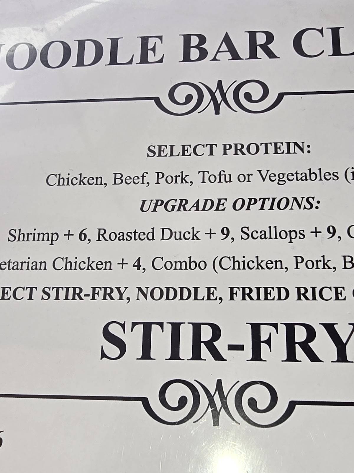 Menu at Chef's Choice Noodle Bar, Bakersfield