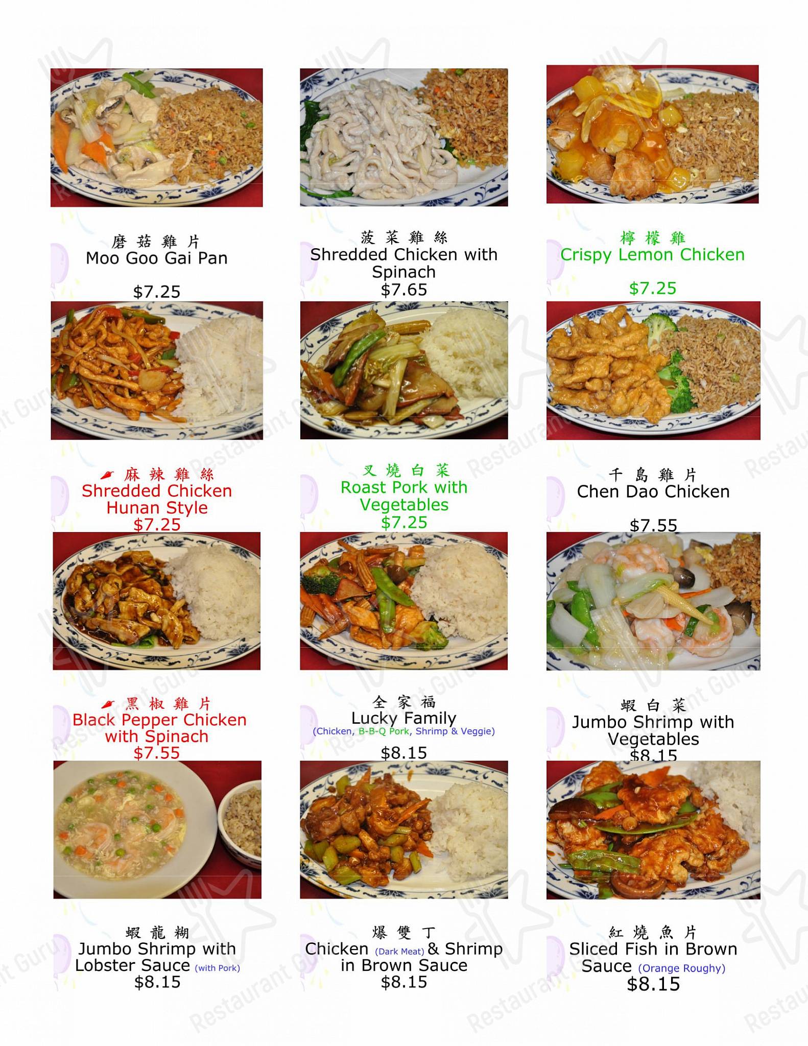 Menu at Chen Garden restaurant, Rochester, Monroe Ave #1843