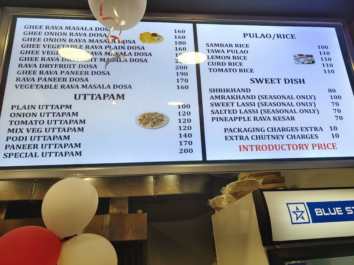 Menu at Chennai Maratha, Ambala