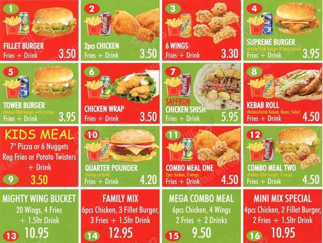 Menu at Chicken Royale, London