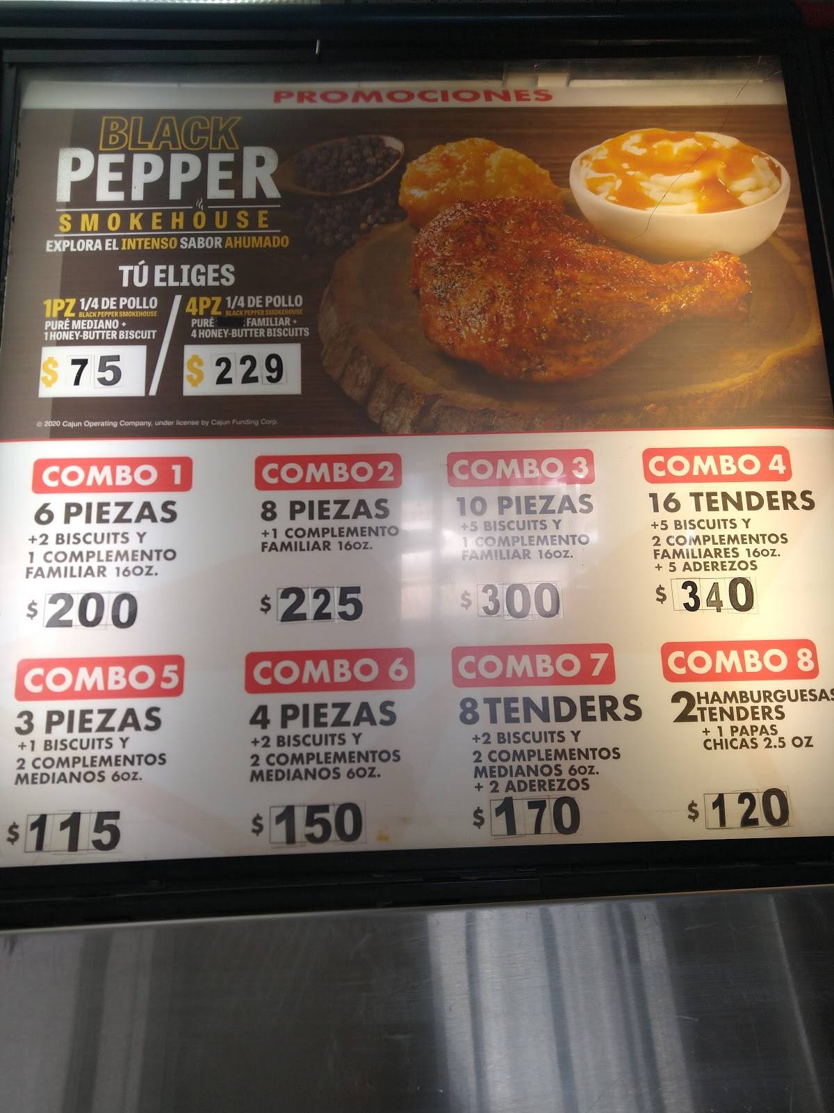 Carta del restaurante Church's Texas Chicken, Ciudad Valles