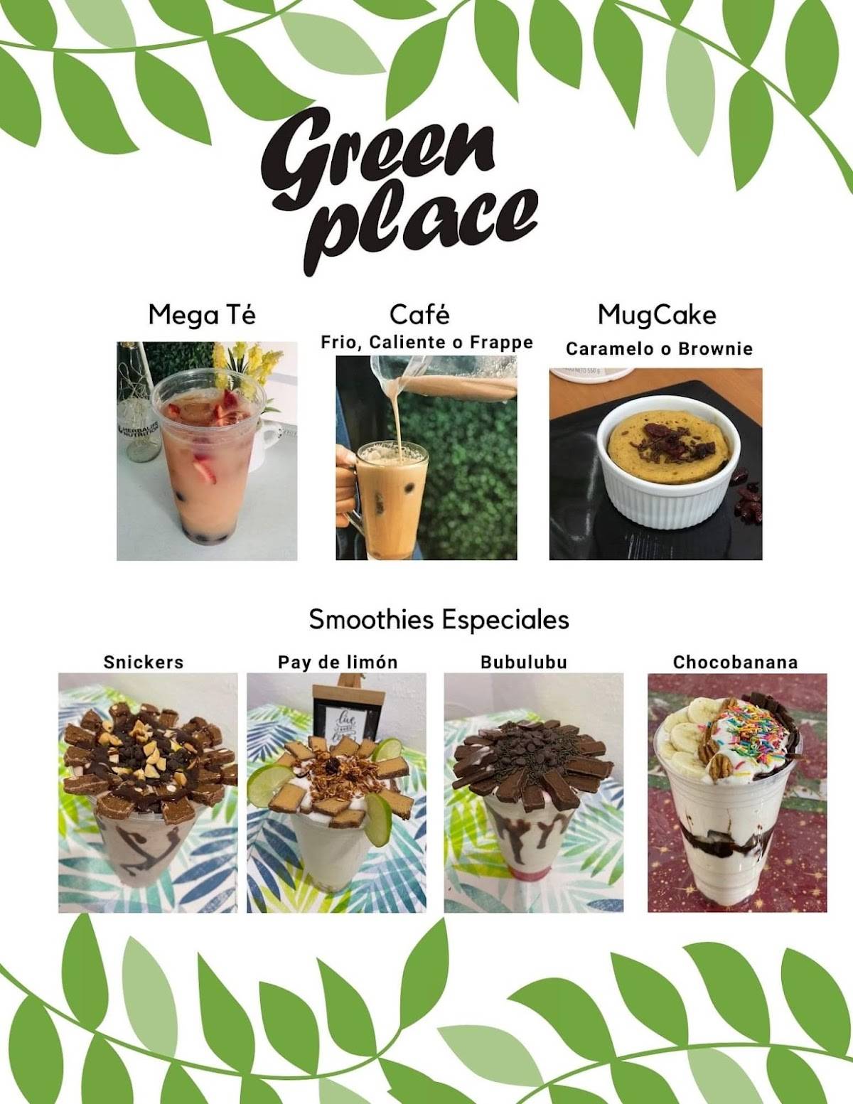 Menu at Club de Nutrición Green Place, Torreón