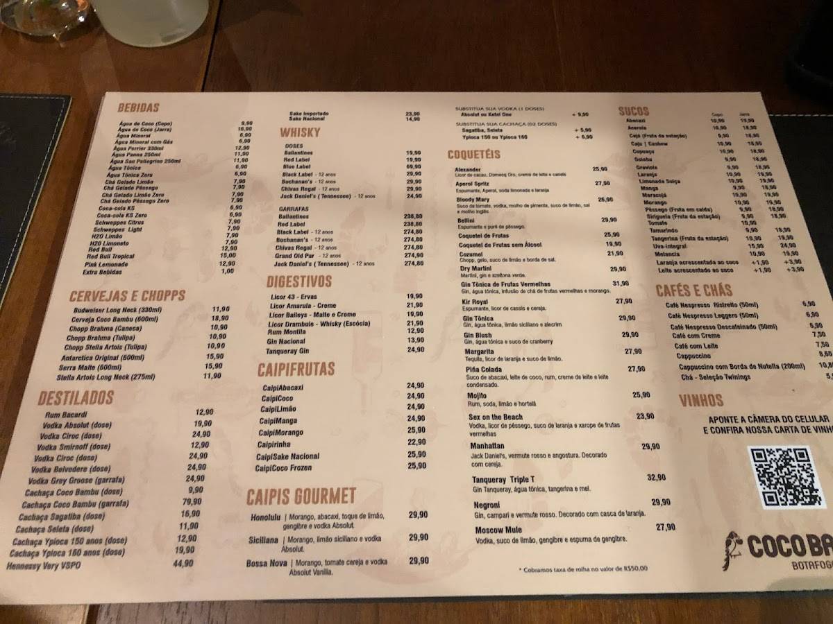 Menu em Coco Bambu Botafogo restaurante, Rio de Janeiro