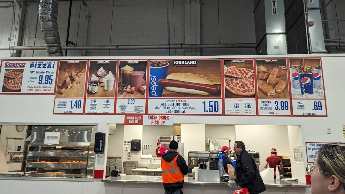Carta del restaurante Costco Food Court, Municipio del Hazlet