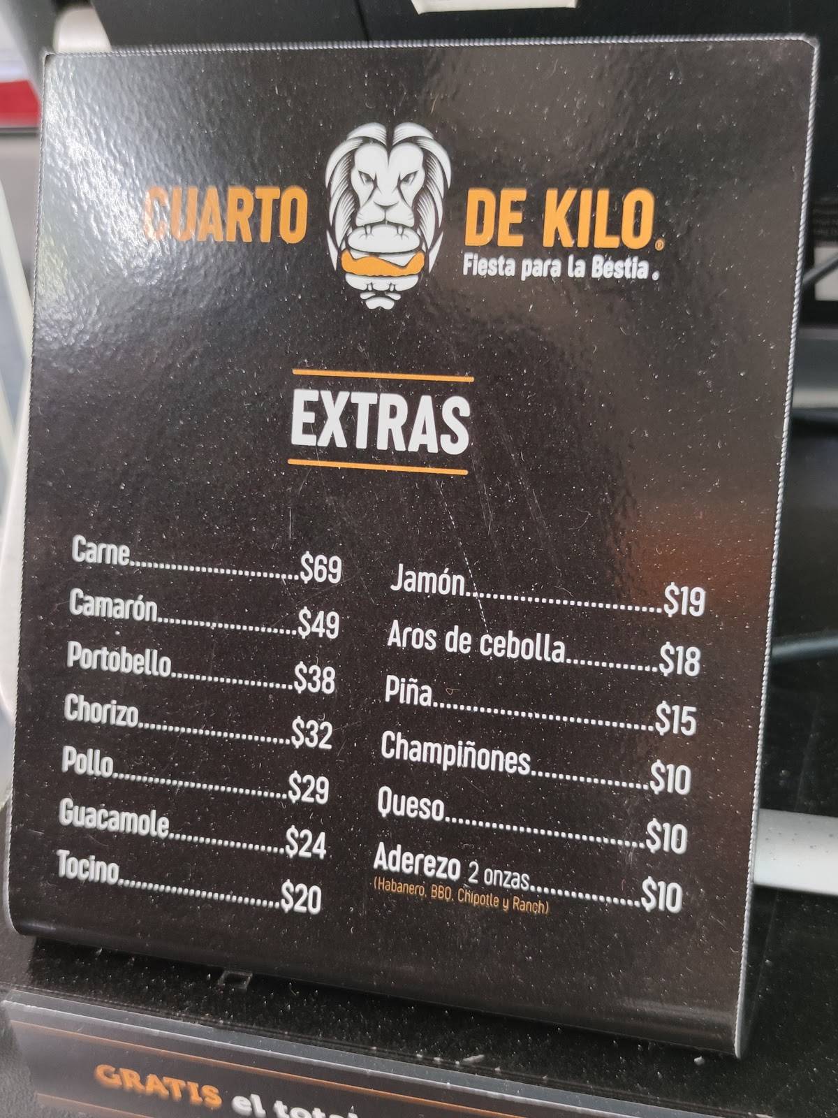 Carta del restaurante Cuarto del Kilo Tlaquepaque, San Pedro ...