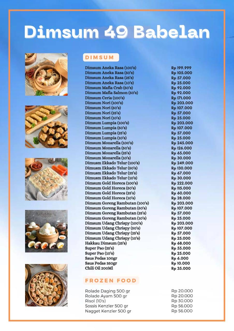 Menu at DIMSUM 49 BABELAN restaurant, Bekasi Regency