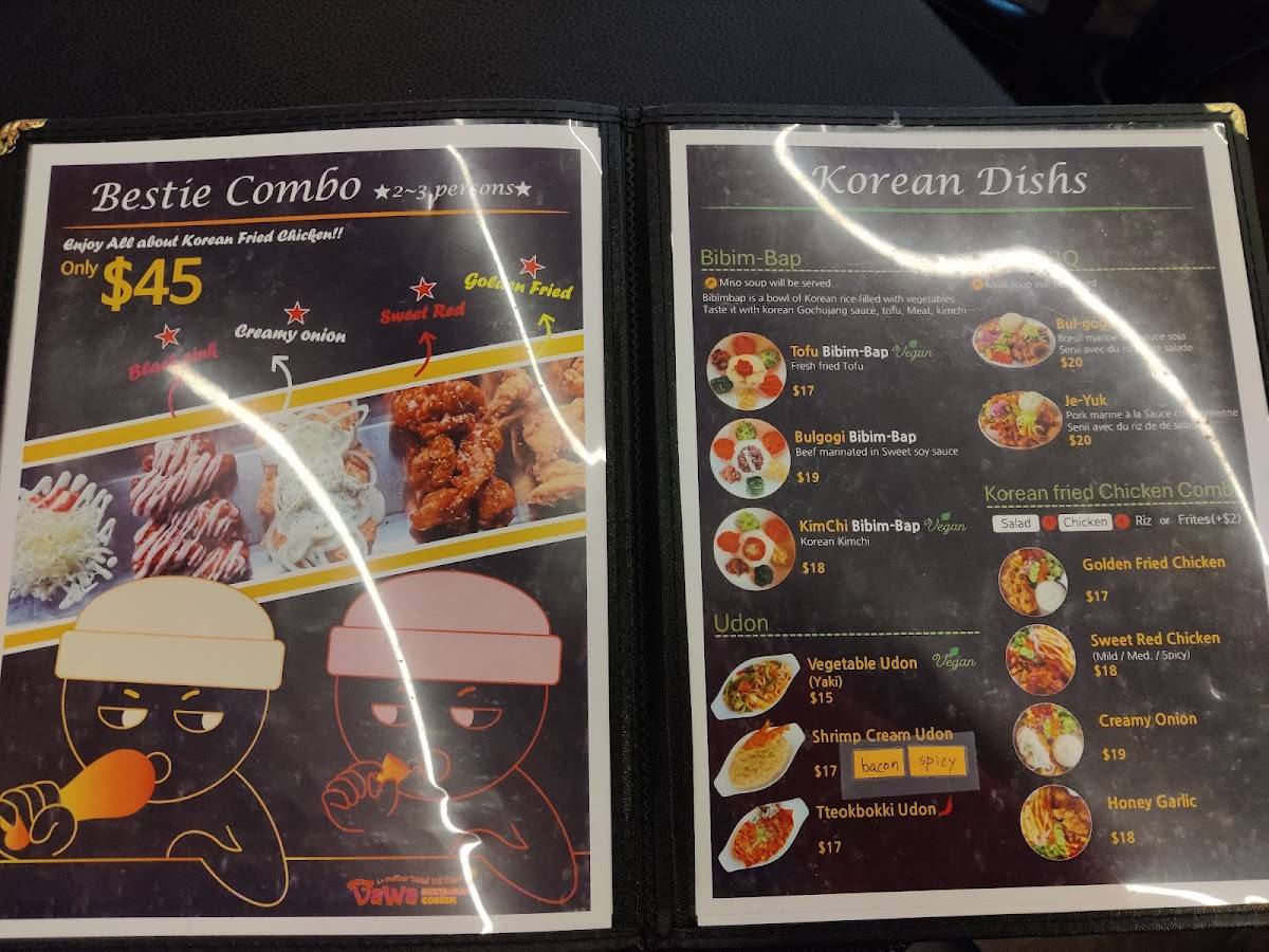 Menu au DaWa chicken (Plateau-Mont-Royal) restaurant, Montréal