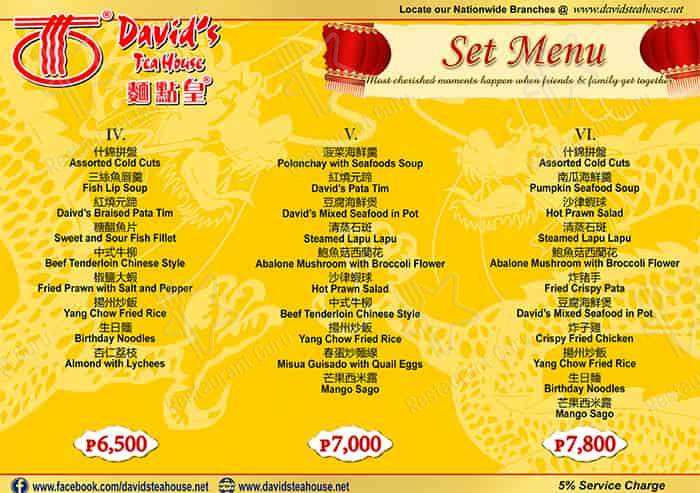 Menu at Davids Tea House - Restaurant (City Time Square, Cebu), Mandaue ...