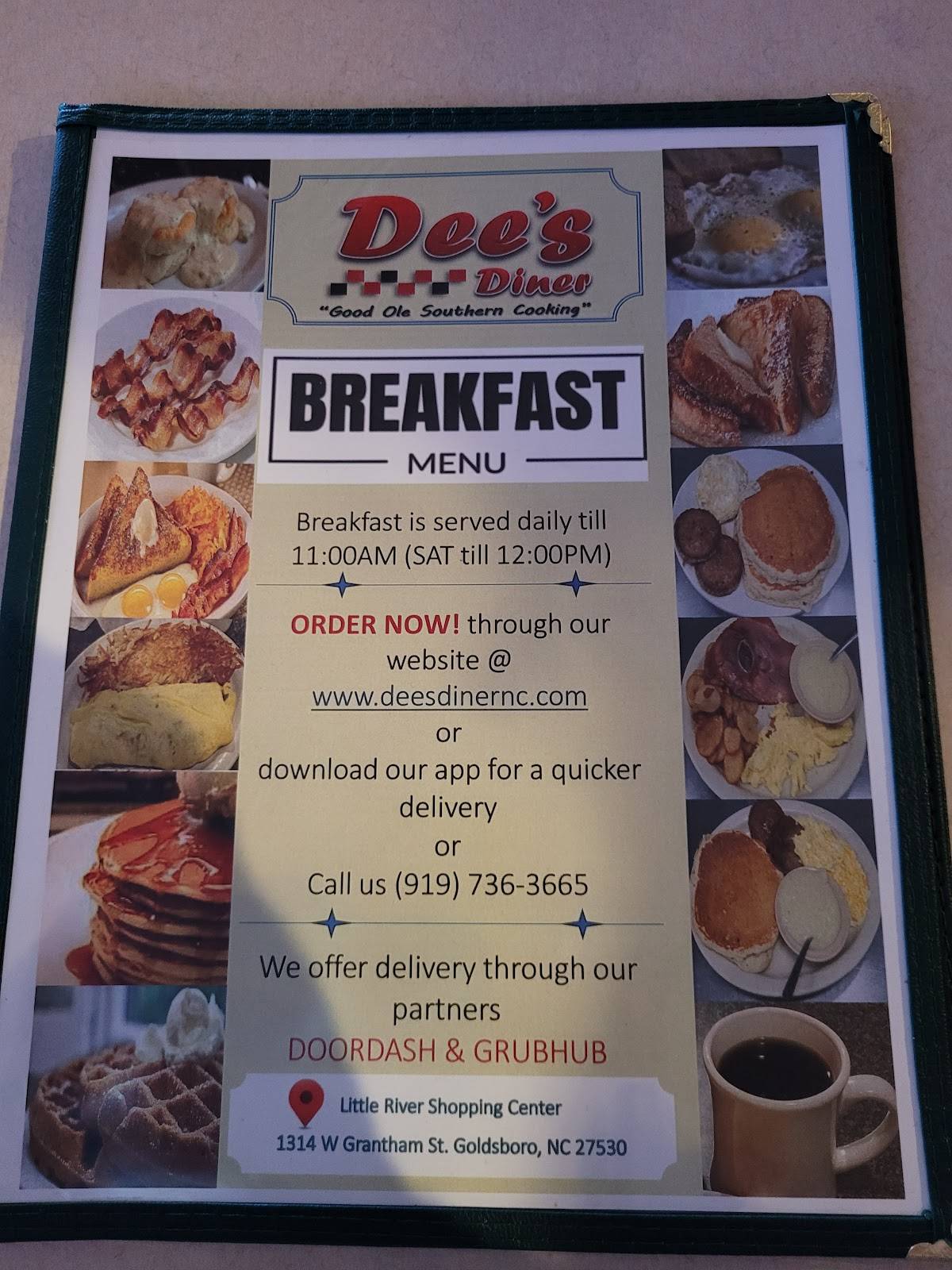 Menu at Dee's Diner restaurant, Goldsboro, W Grantham St