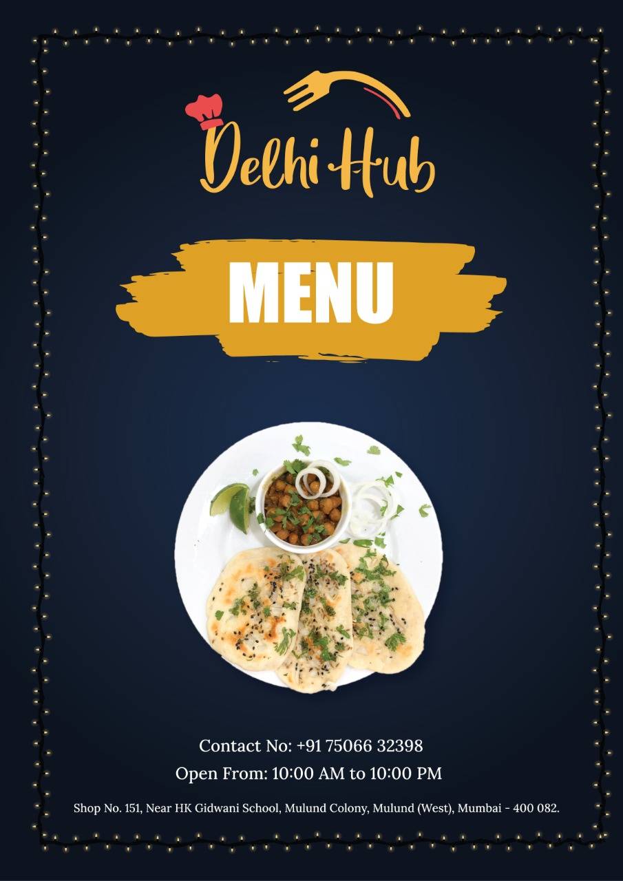 Menu at Delhi Hub, Mumbai