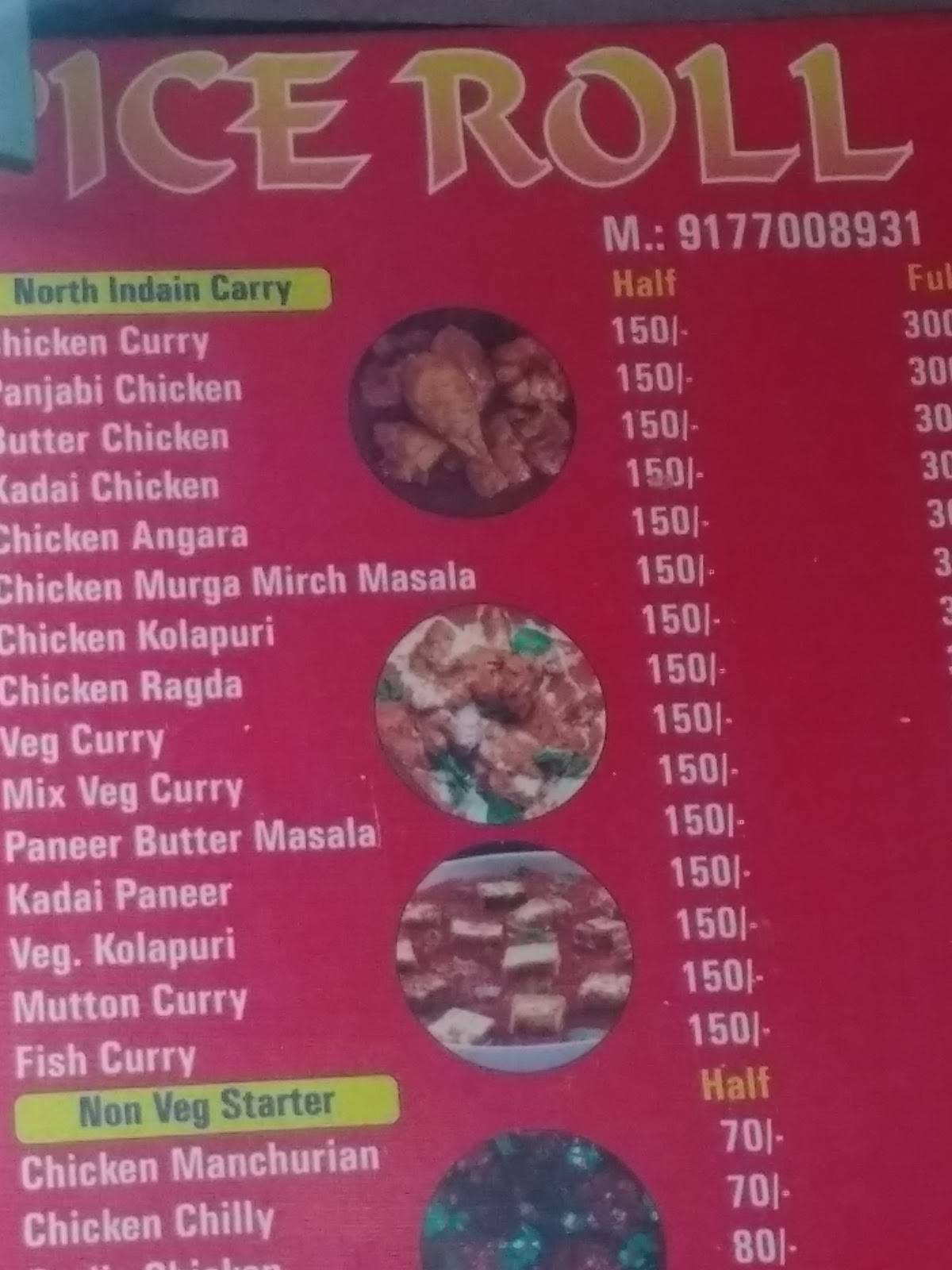 Menu at Delhi spice roll Hut, Kota, District Center