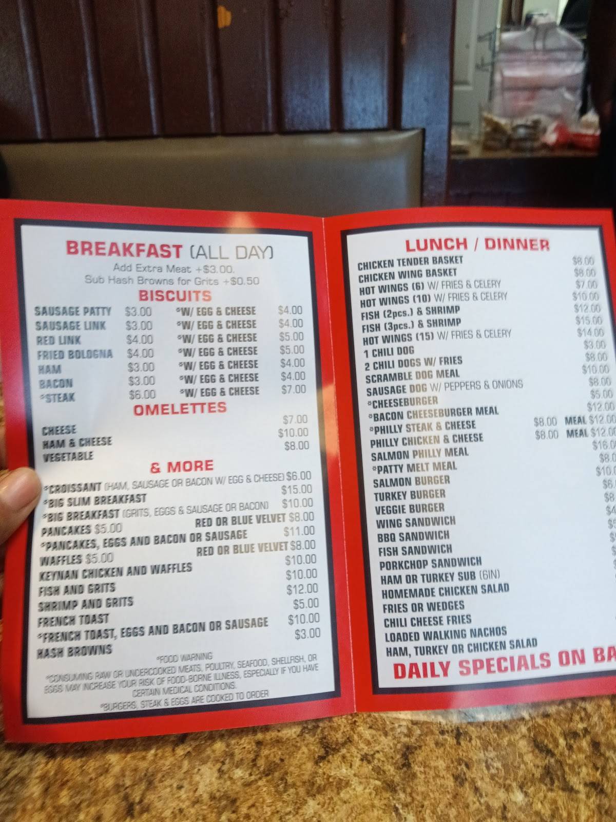 Menu at Dell's Food restaurant, Columbus, University Ave STE 4